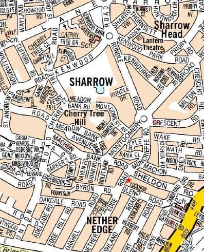 Sheffield A Z Wall Map