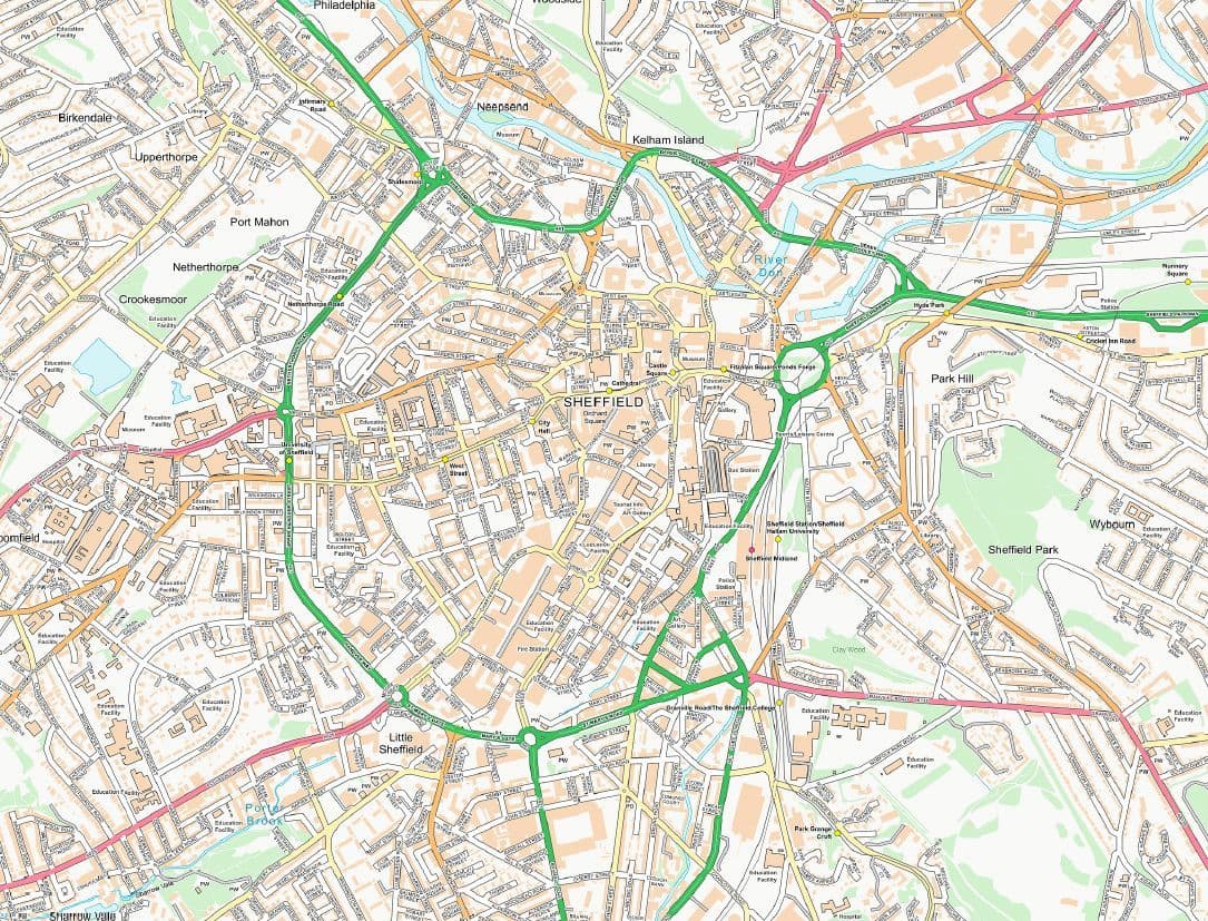 Sheffield Street Map