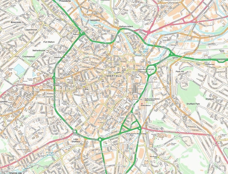 Sheffield Street Map