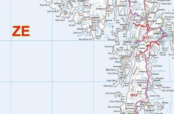 Shetland - ZE - Postcode Sector Wall Map