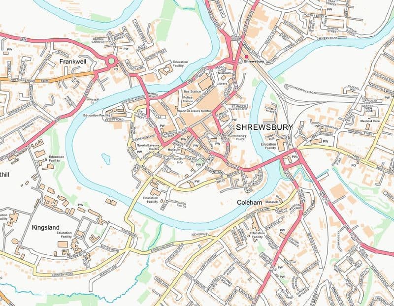 Shrewsbury Street Map