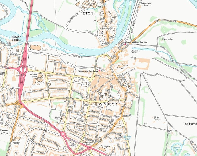 Slough & Windsor Street Map