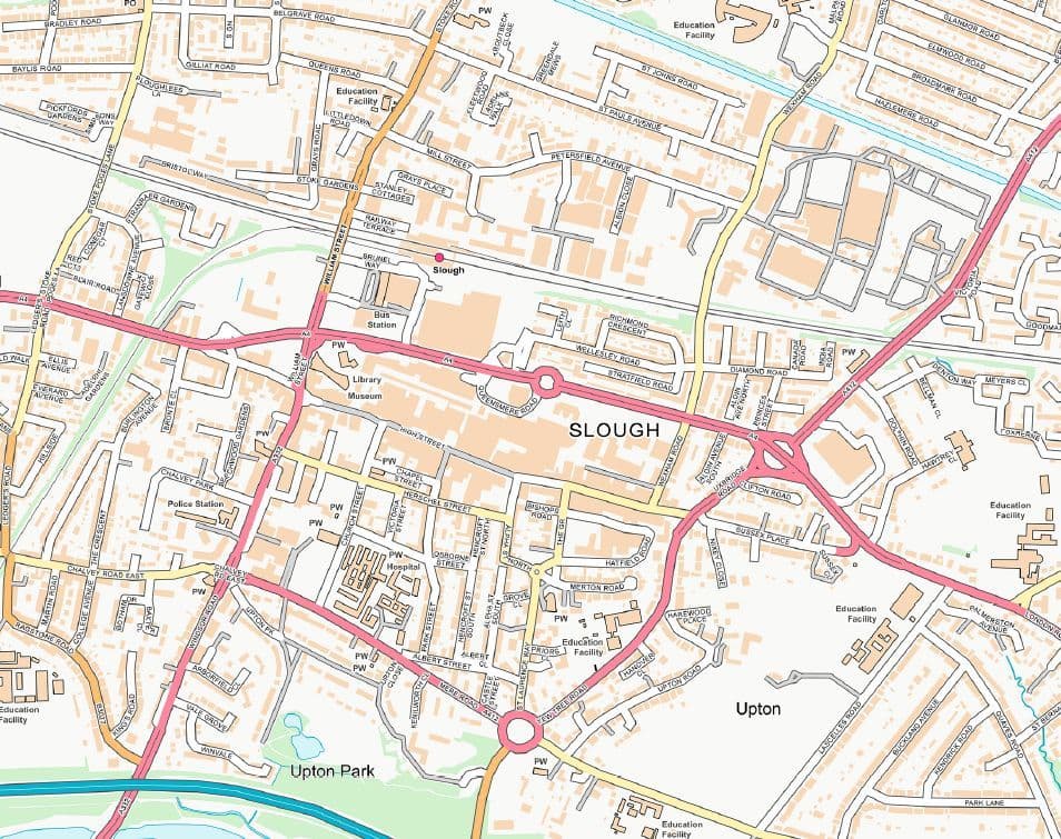 Slough & Windsor Street Map