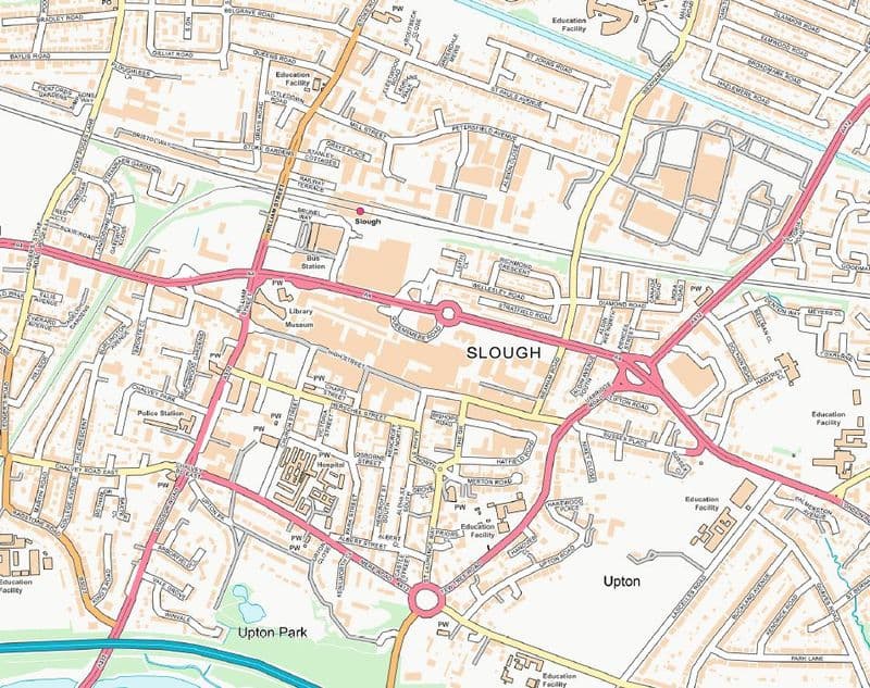 Slough & Windsor Street Map