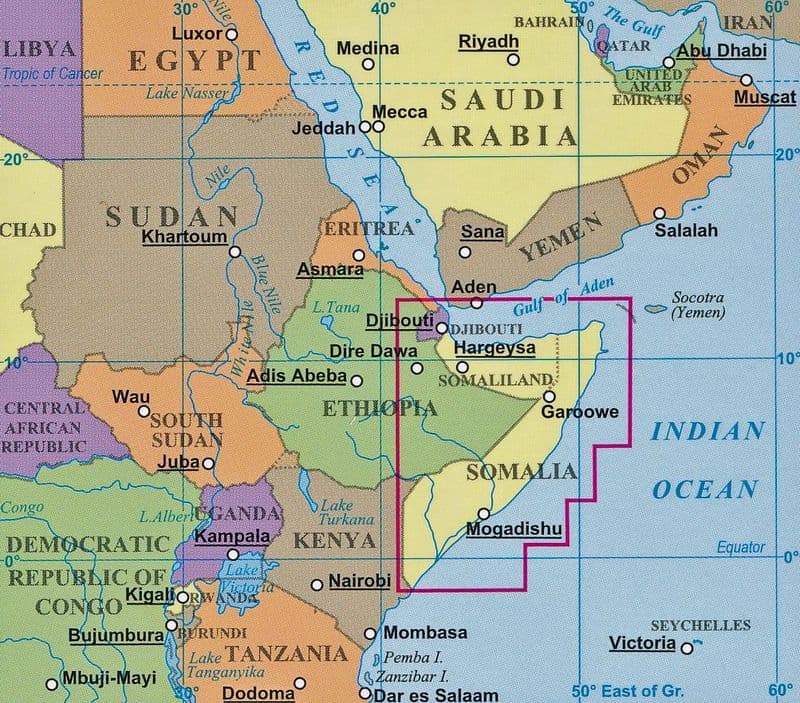 Somalia & Somaliland Road Map - Gizi