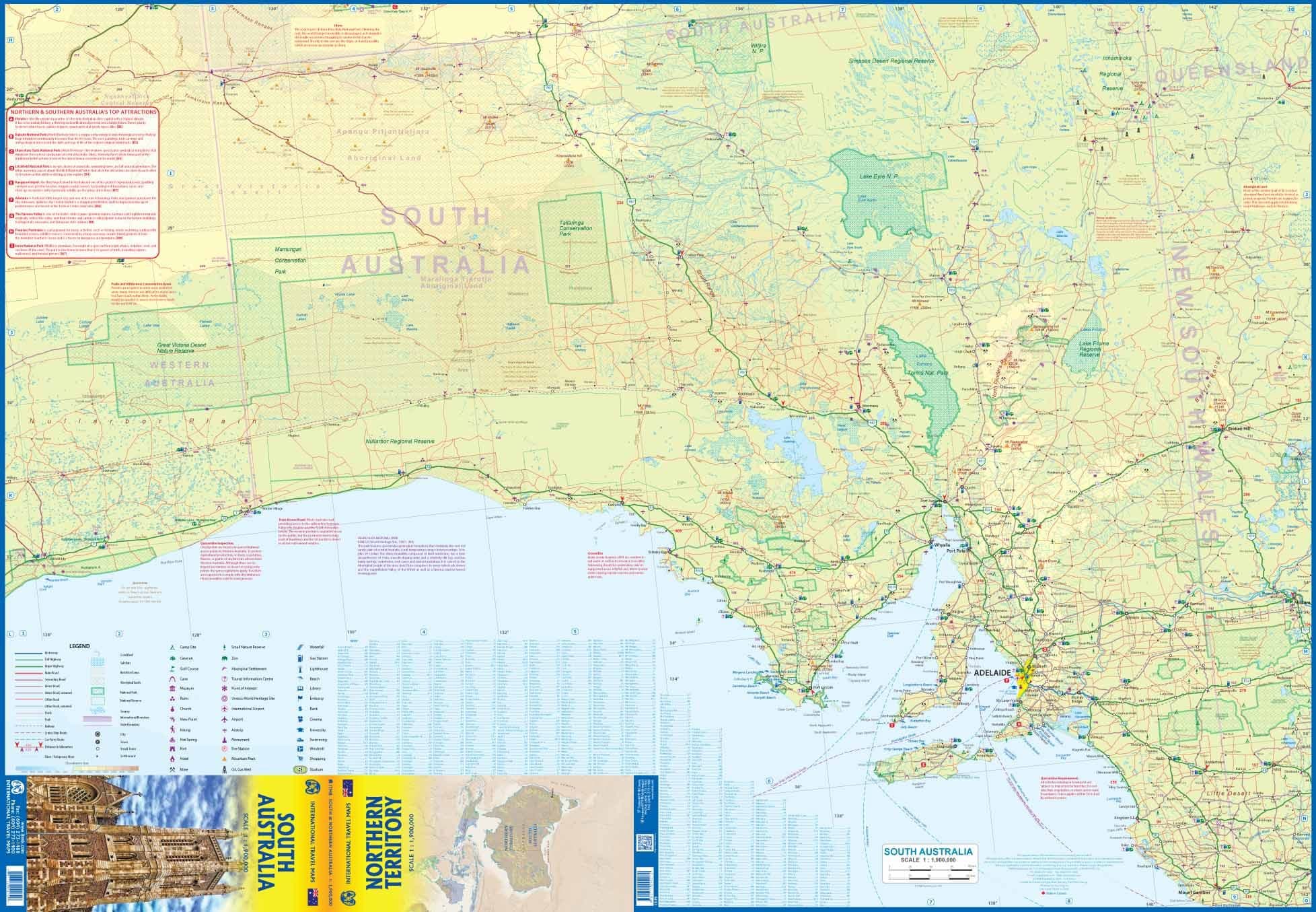 South Australia & Northern Territory - Road Map - ITM