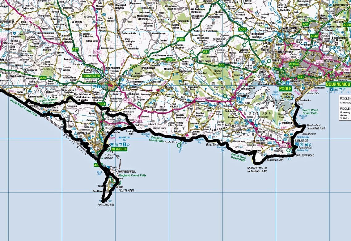 South West Coastal Path - Wall Map