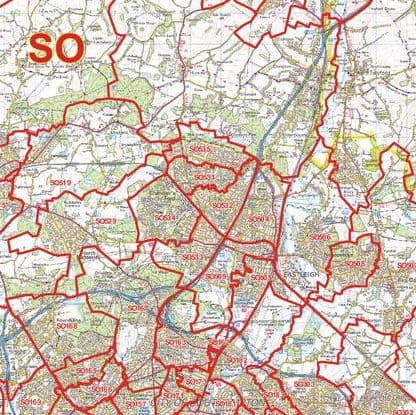 Southampton - SO - Postcode Sector Wall Map