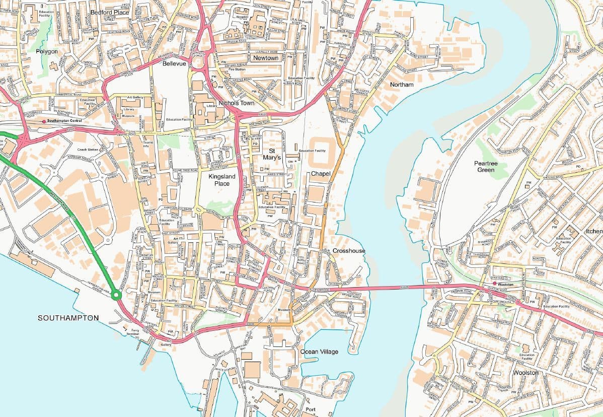 Southampton Street Map