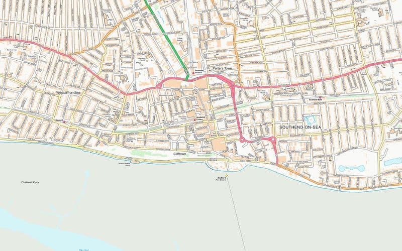 Southend on Sea Street Map