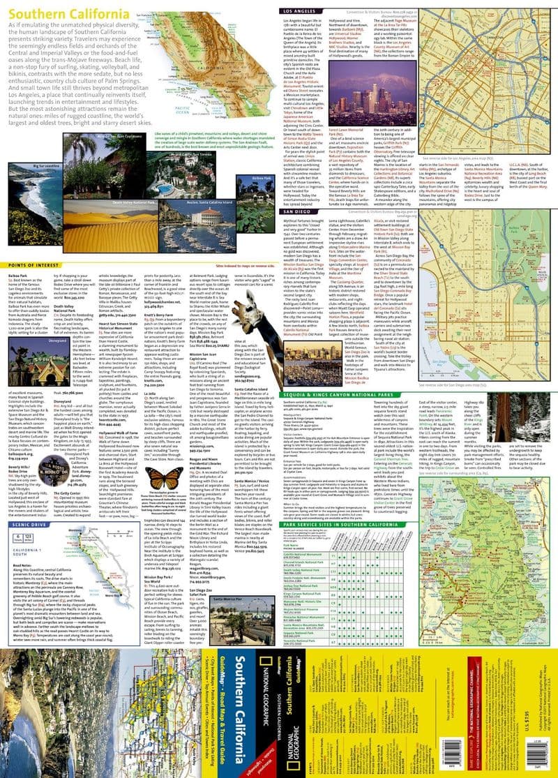 Southern California Road Map & Travel Guide GM08