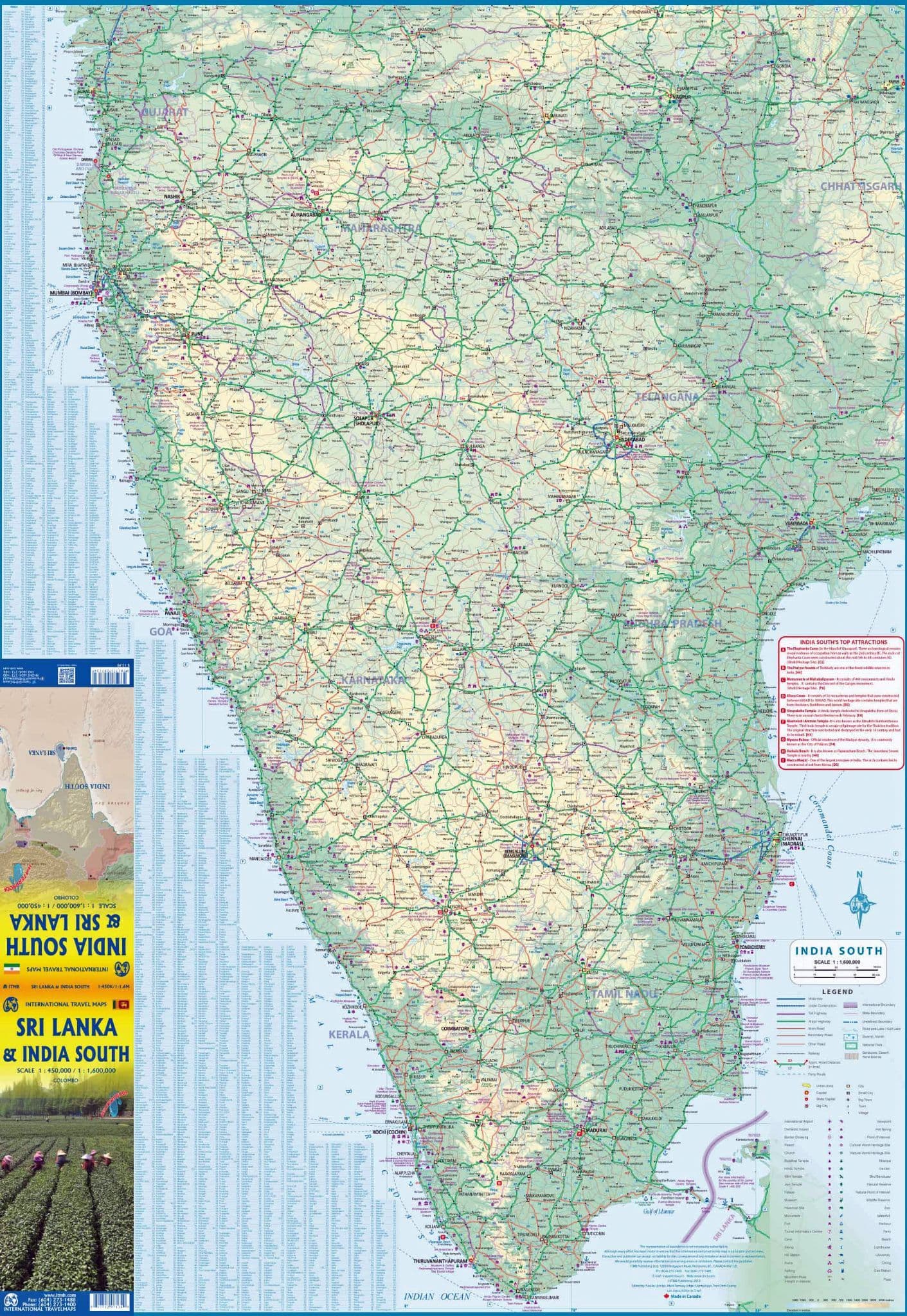 Sri Lanka & South India Travel Map