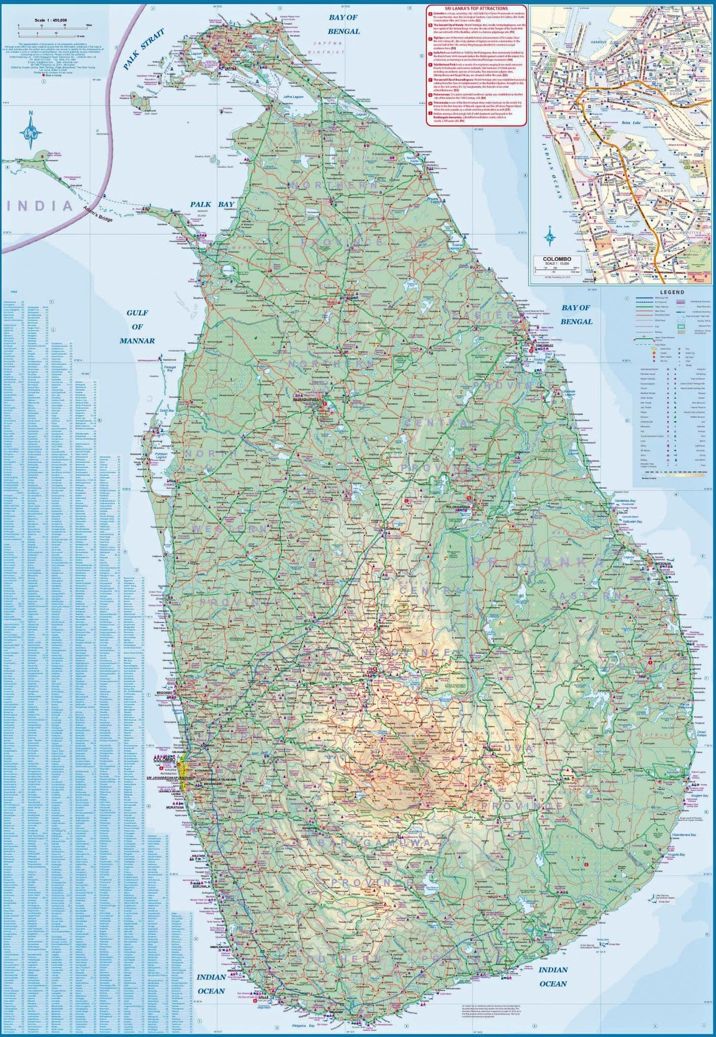Sri Lanka & South India Travel Map
