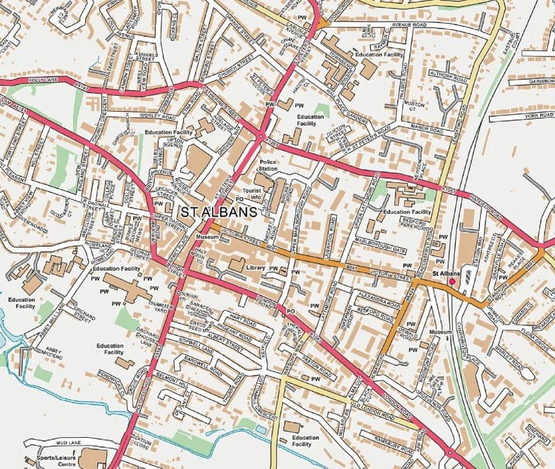 St Albans Street Map