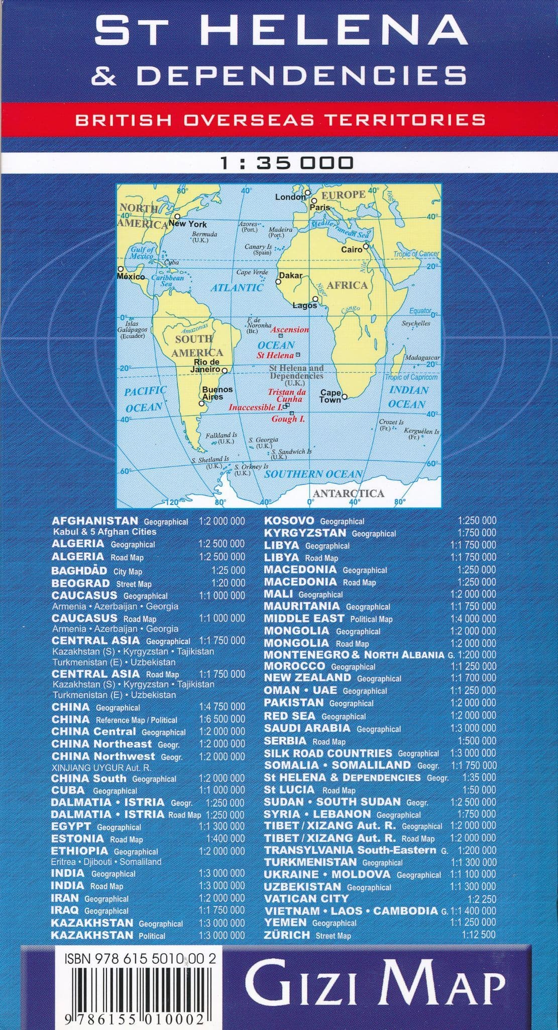 St Helena & Dependencies Road Map - Gizi
