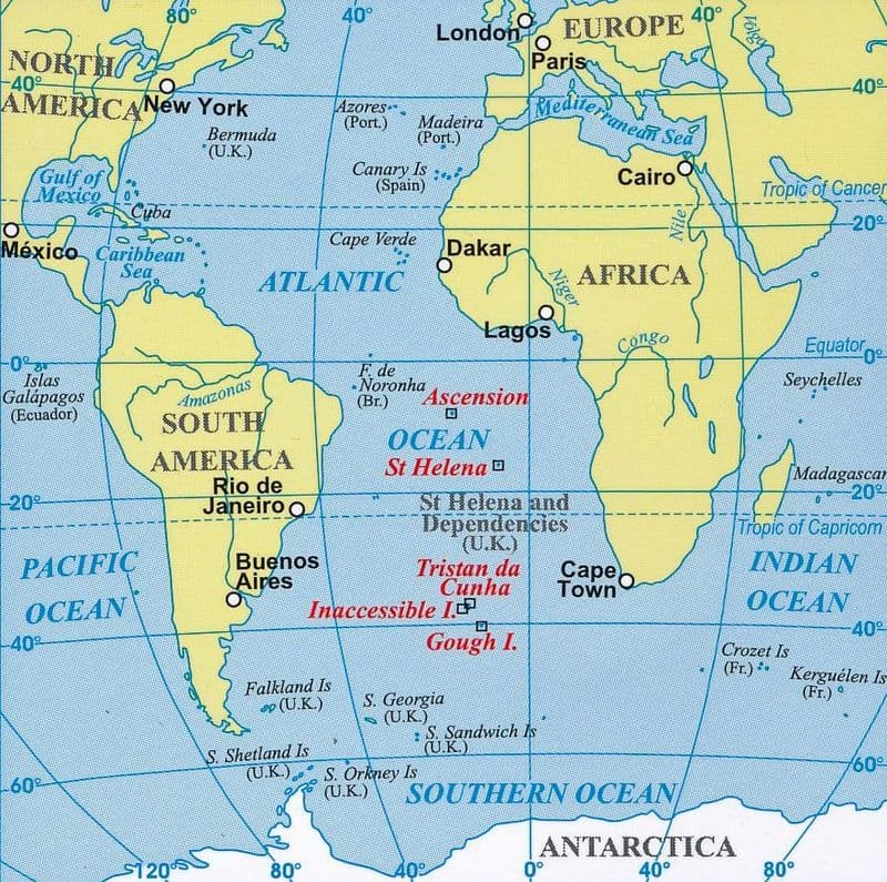 St Helena & Dependencies Road Map - Gizi