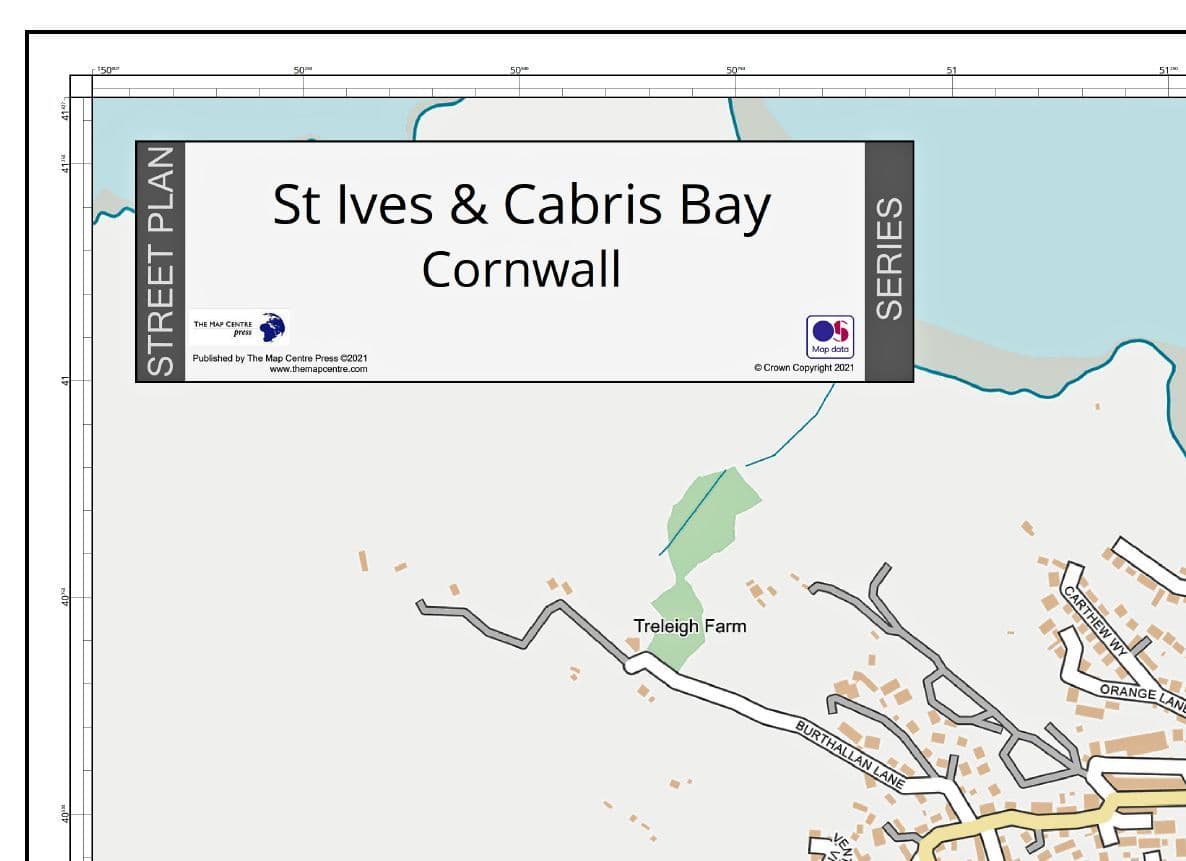 St Ives Cornwall Street Map