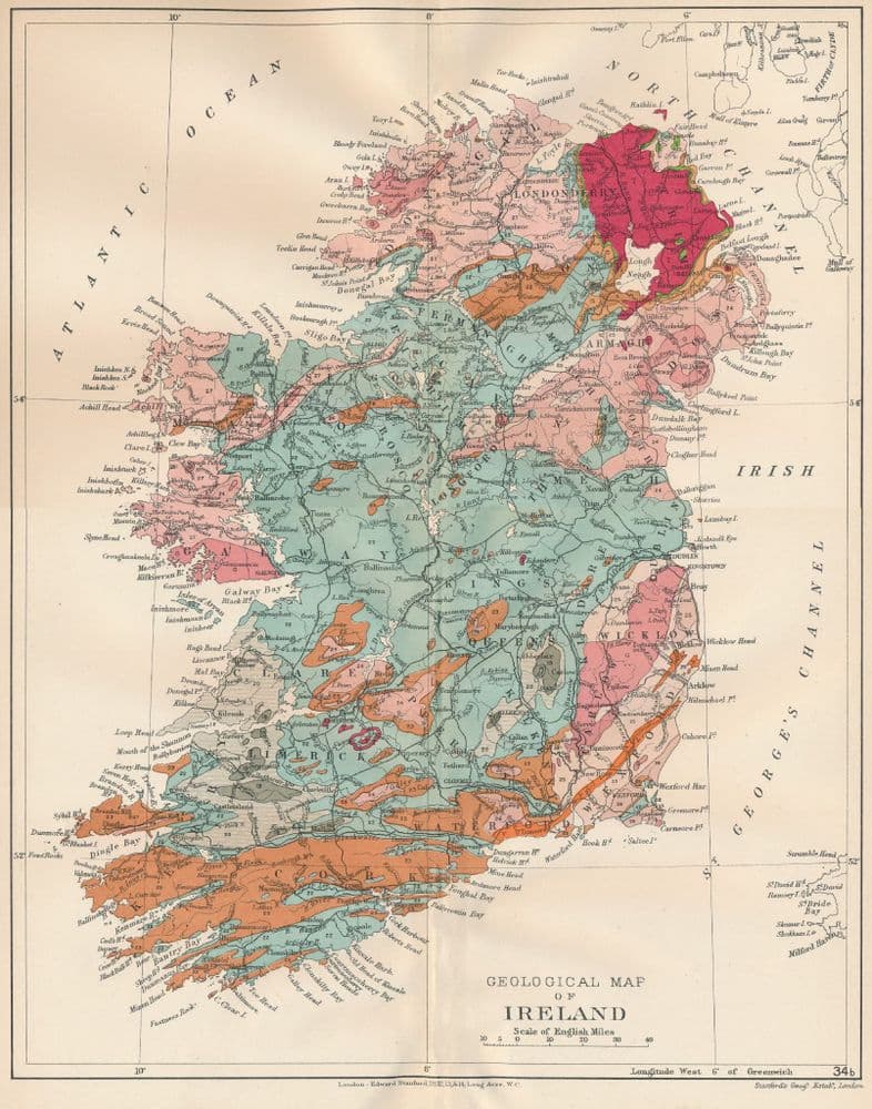 Stanford s Geological Map of Ireland - Historical