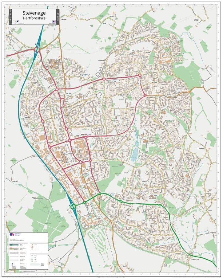 Stevenage Street Map