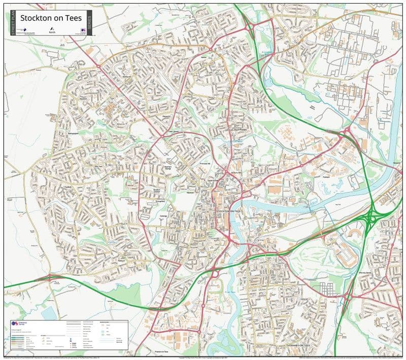 Stockton on Tees Street Map