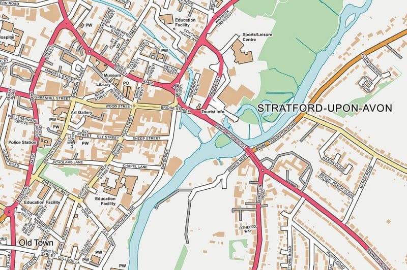 Stratford upon Avon Street Map