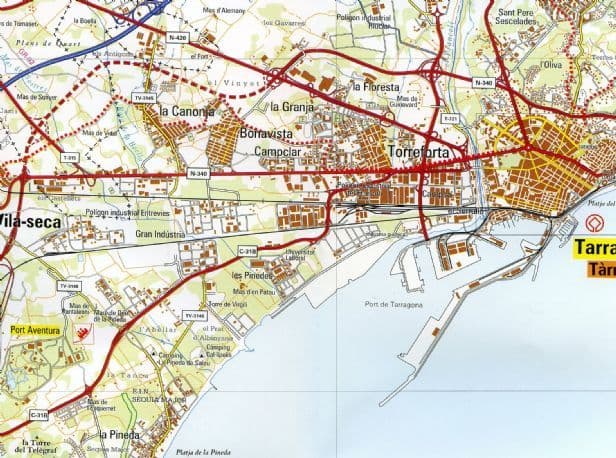 Street Map of Tarragona Tarraco - 1 7 500