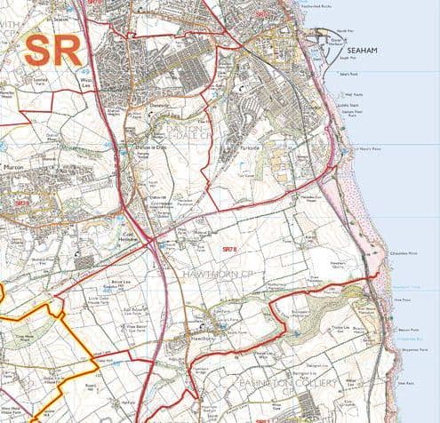 Sunderland - SR - Postcode Sector Wall Map