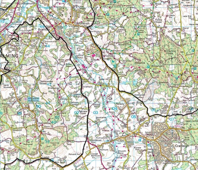 Surrey Hills - AONB Wall Map - 2024