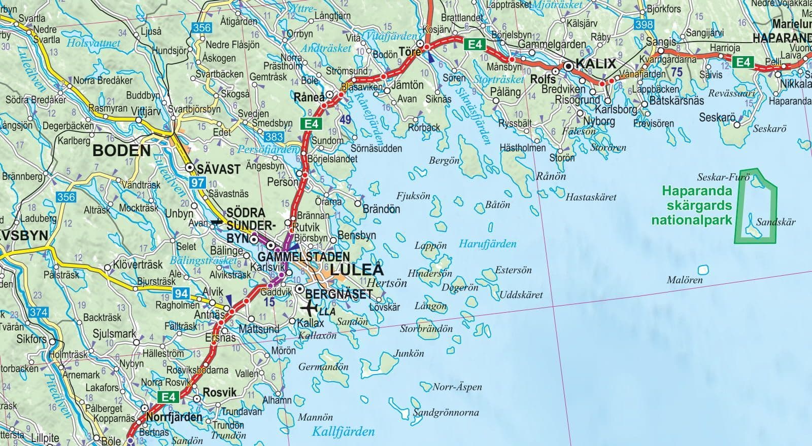 Sweden - Laminated Map - Comfort & x28;EXP& x29;