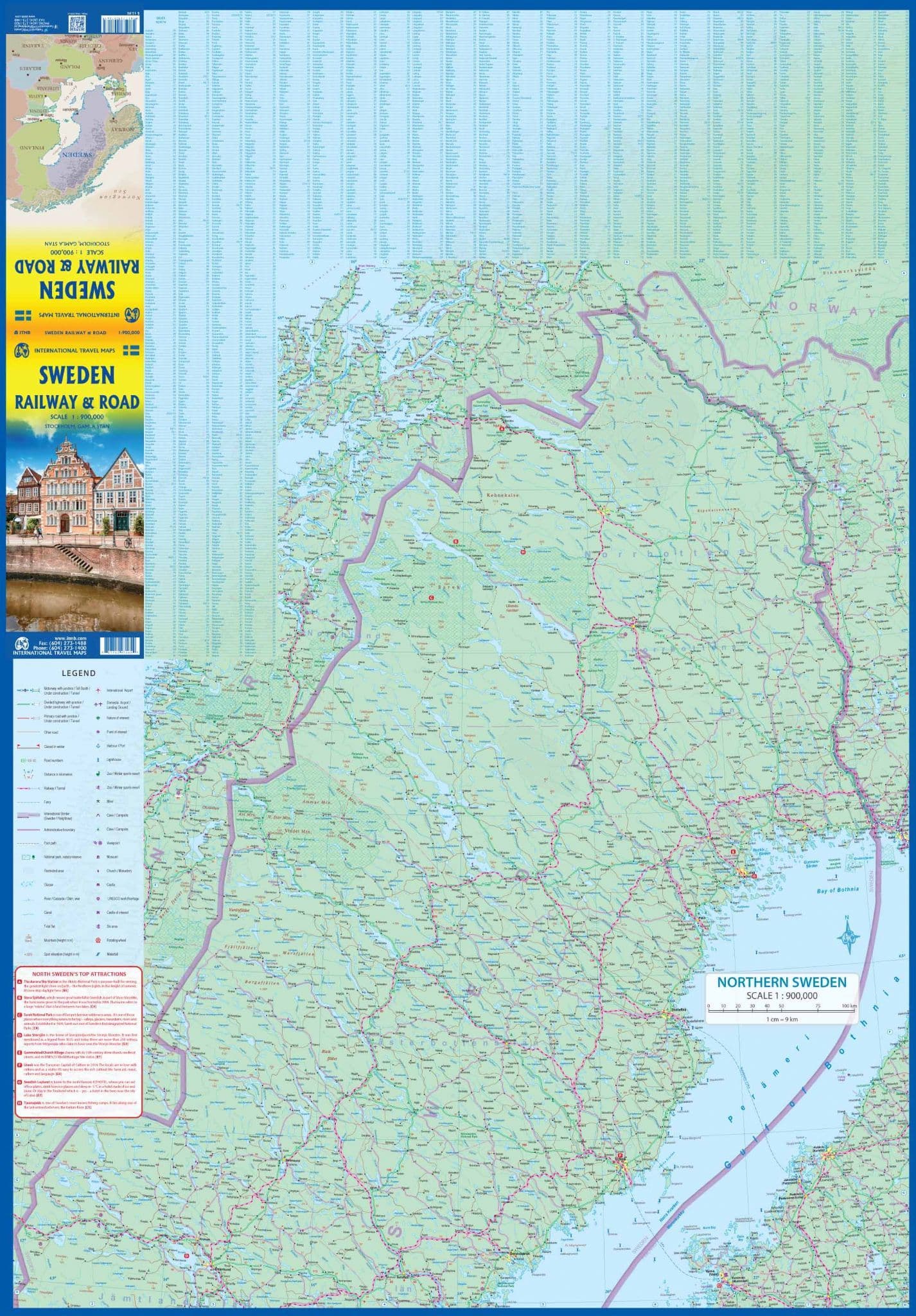 Sweden - Road & Rail - Travel Map - ITM