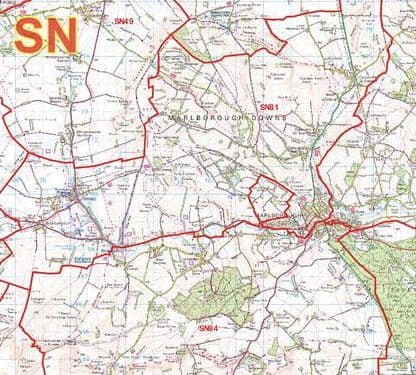 Swindon - SN - Postcode Sector Wall Map