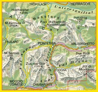 Tabacco 018 - Alpi Carniche Orientali - Canal del Ferro