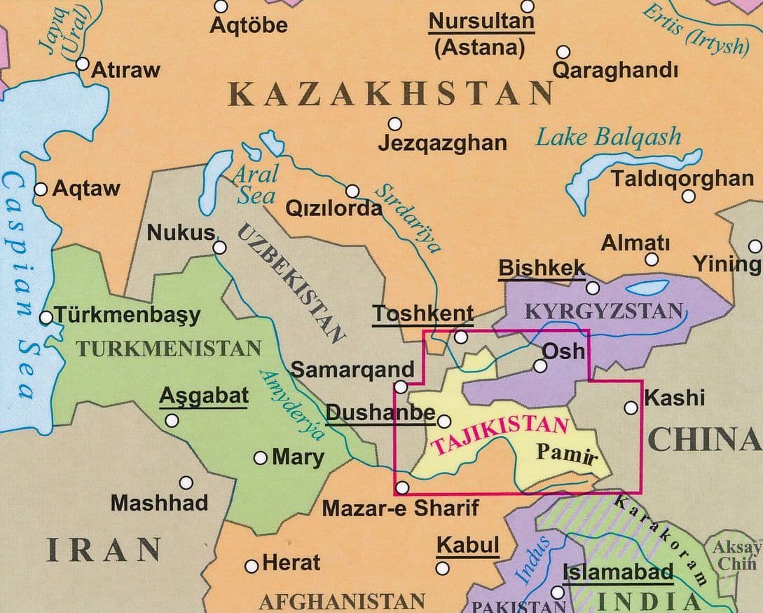Tajikistan Road Map - Gizi