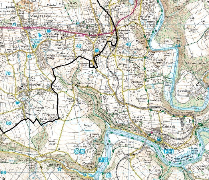 Tamar Valley - National Landscape Wall Map - 2025