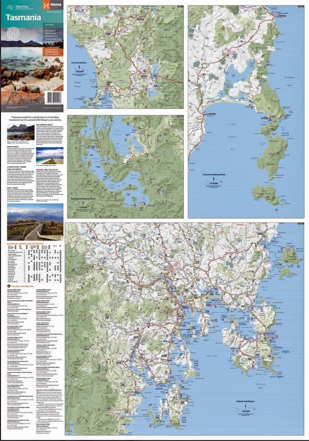Tasmania State & National Park Map - Hema 3 10L