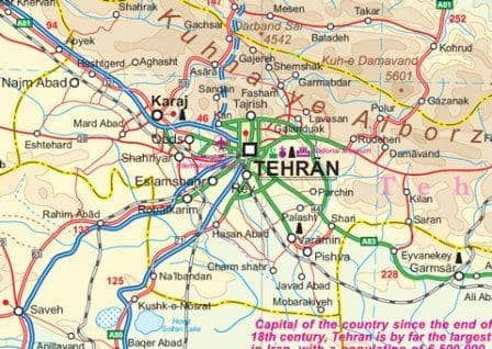 Tehran & North Iran Travel Map