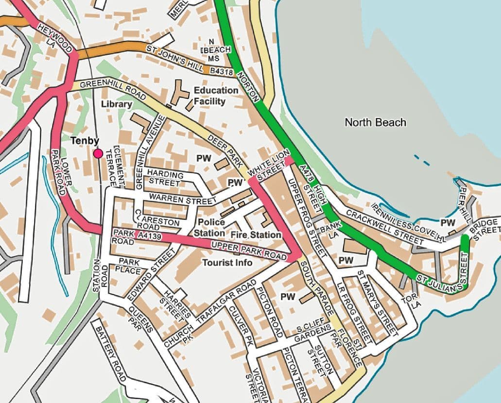Tenby Street Map
