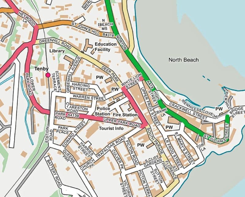Tenby Street Map