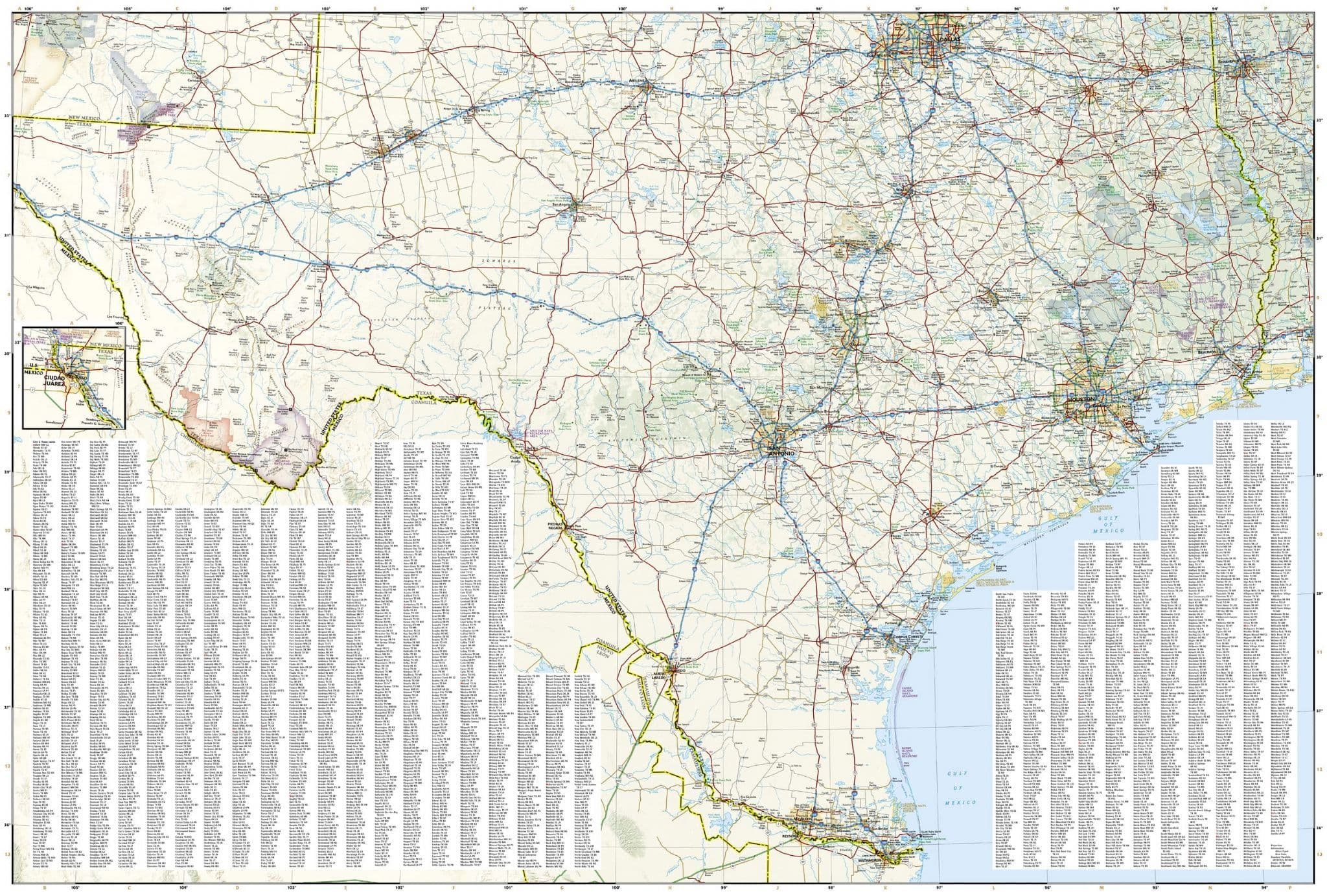 Texas & Oklahoma Adventure Map - National Geographic