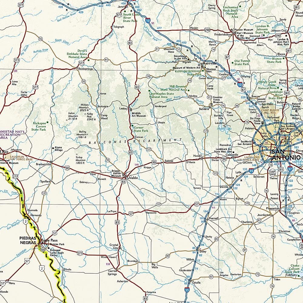 Texas & Oklahoma Adventure Map - National Geographic