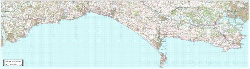 The Jurassic Coast - Wall Map - 1 50 000 - 2025