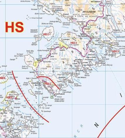 The Outer Hebrides - HS - Postcode Sector Wall Map