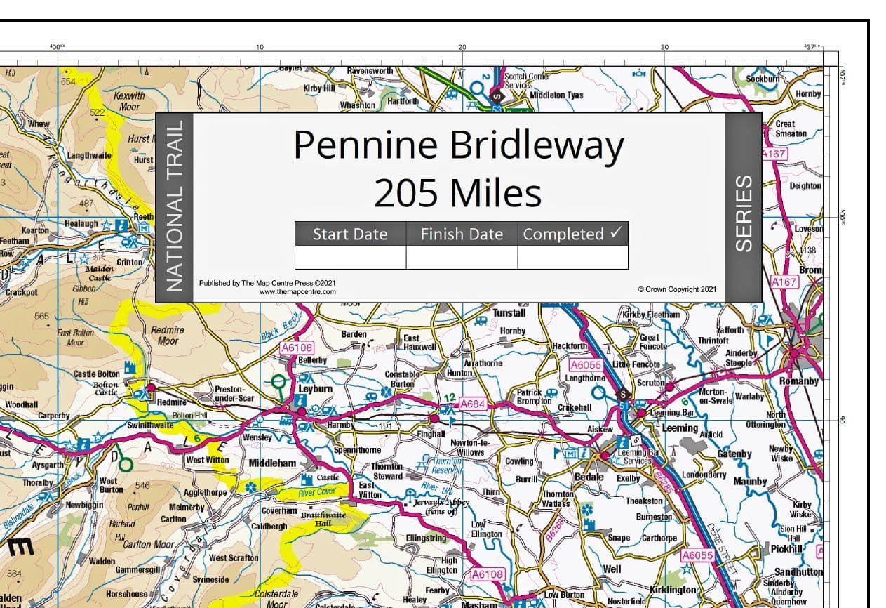 The Pennine Bridleway - Wall Map