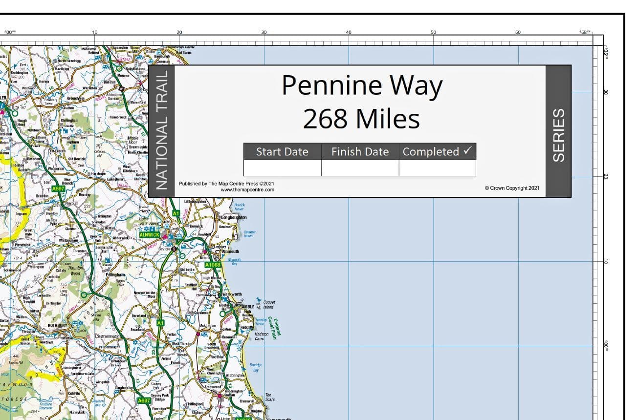 The Pennine Way - Wall Map