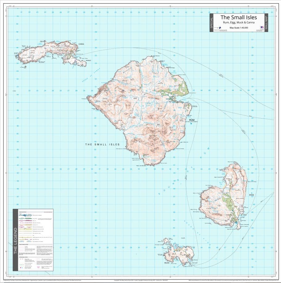 The Small Isles - Wall Map - 1 50 000 - The Map Centre Press