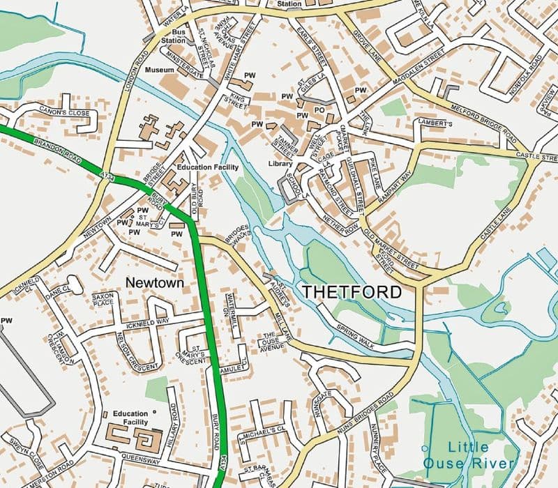 Thetford Street Map