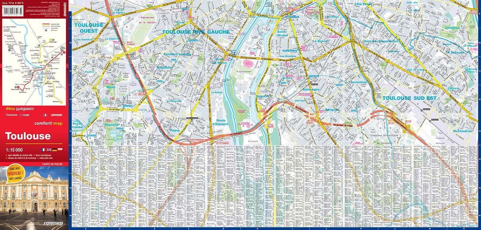 Toulouse Street Map Pocket Size - Comfort Map