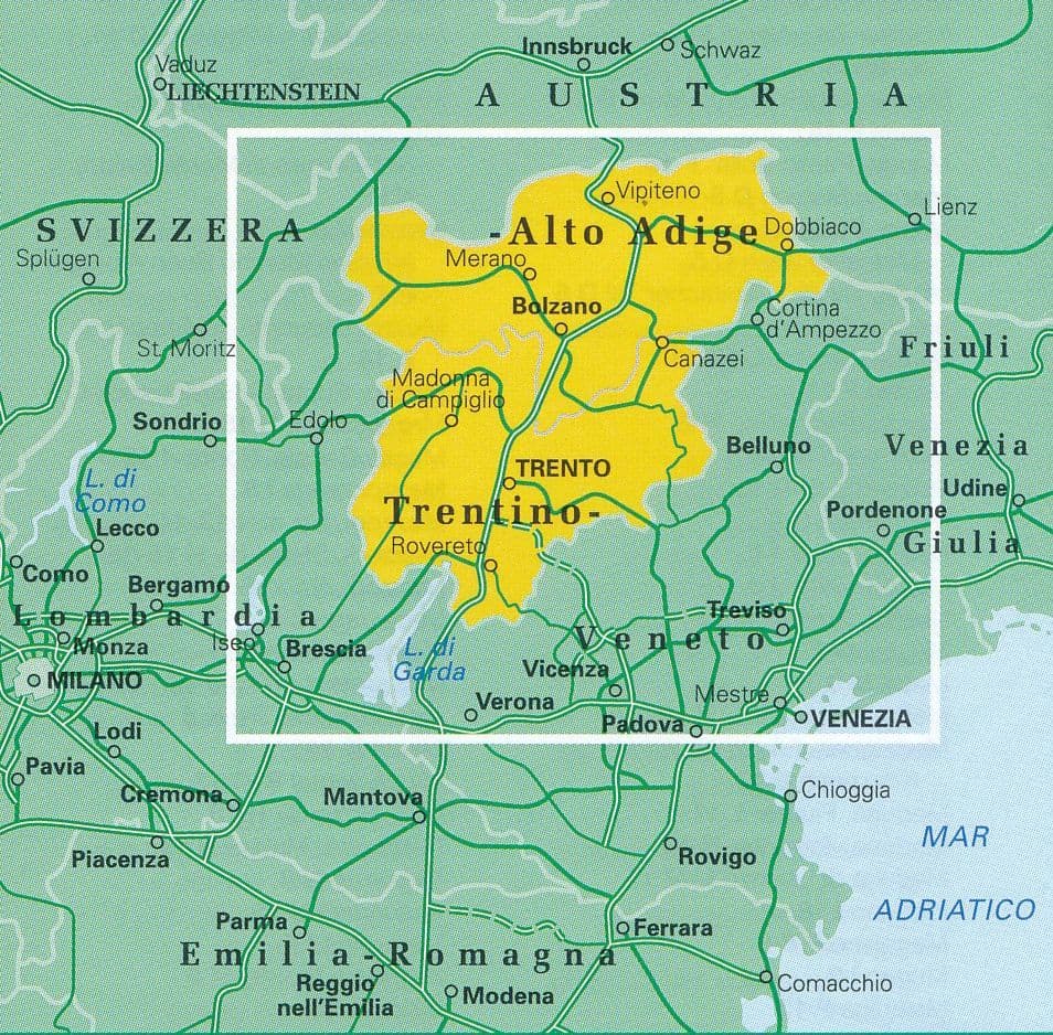 Trentino Alto Adige - TCI Road Map