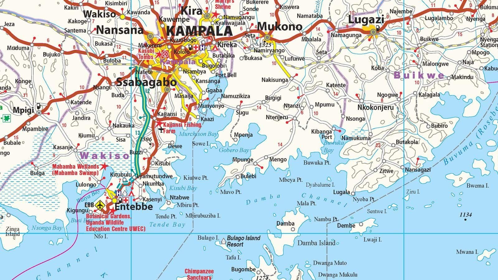 Uganda Road Map - Reise