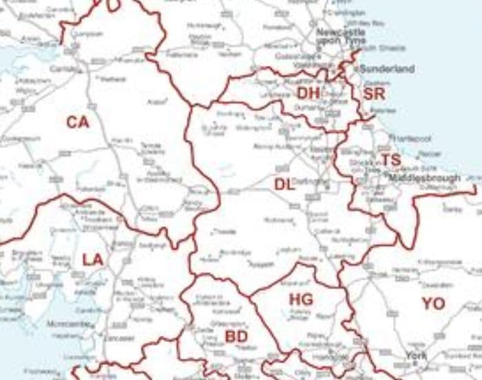 UK Postcode Areas Wall Map - A1 XYZ